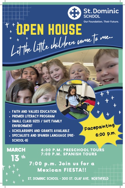 Open House March 13th | St. Dominic School