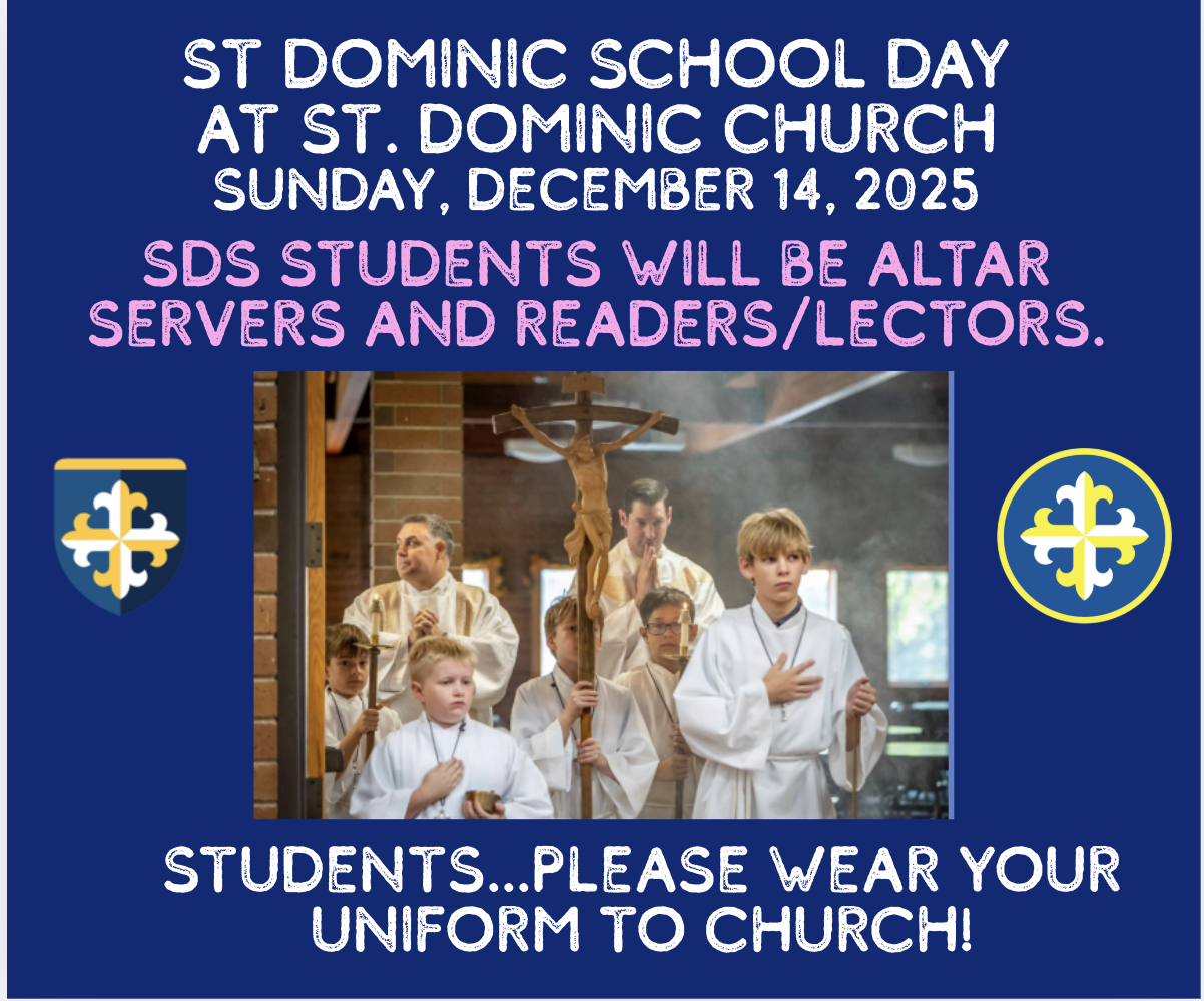 St. Dominic School Day at 8:00 AM Mass on December 14th | St. Dominic ...